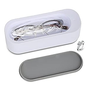MorTime Ultrasonic Jewelry Cleaner, 300ml 2 AAA Batteries Operated Household Ultrasonic Cleaning Machine for Glasses Jewelry Watches Necklaces Rings