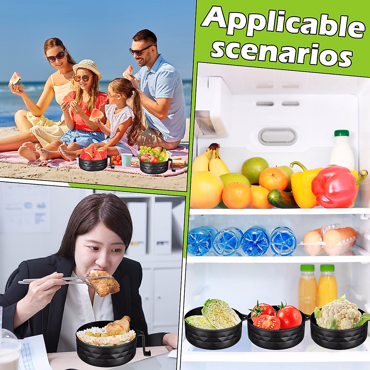 Zubebe 2 Sets Microwave Ramen Bowl Set with Handle Lid Ramen Cooker Ramen Noodle Bowl with Chopsticks Spoon Fork College Dorm Room Apartment Essentials, Dishwasher Safe, BPA Free (Black)