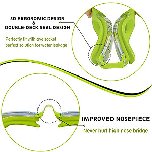 Yizerel Swim Goggles, 2 Pack Swimming Goggles for Adult Men Women Youth Kids Child