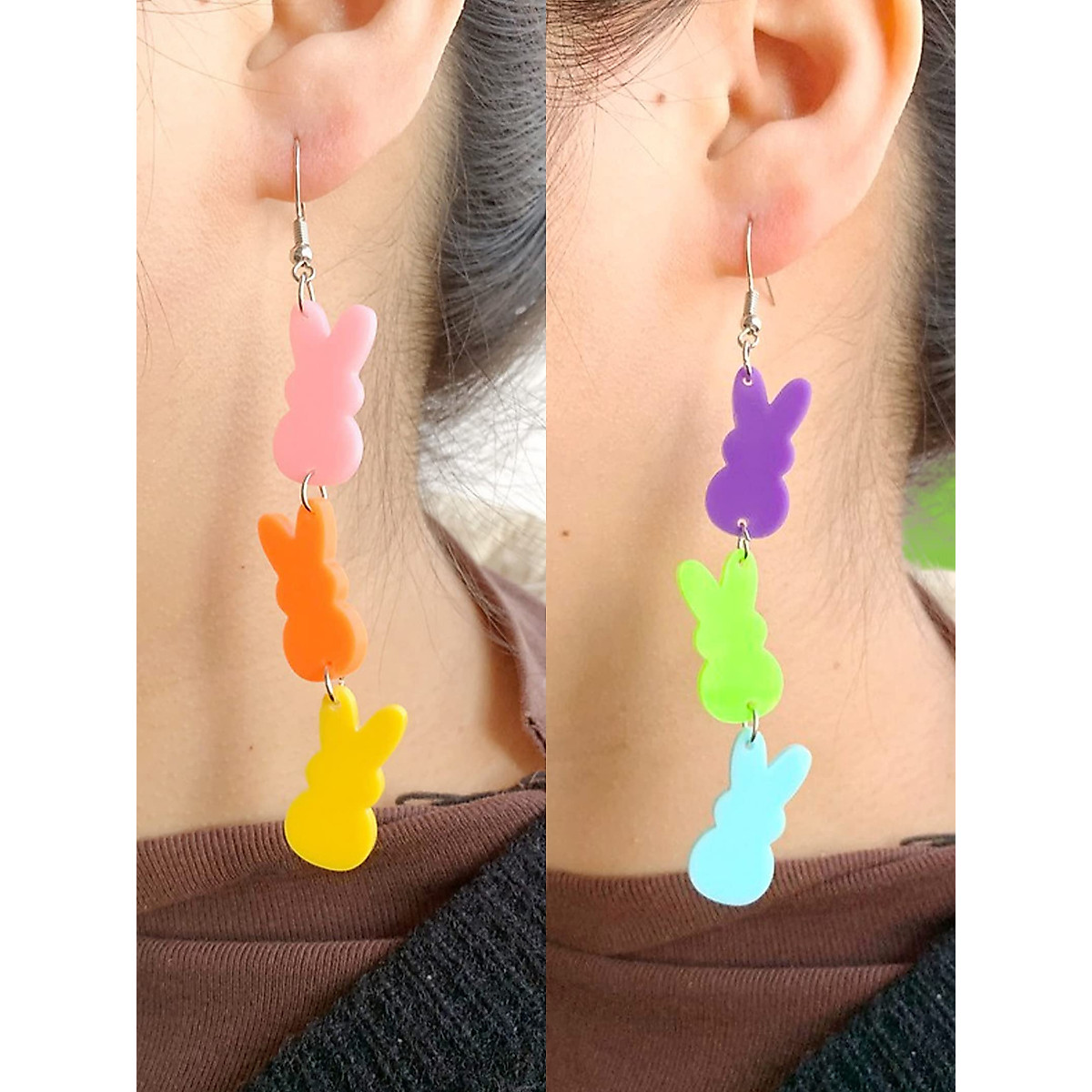 Easter Bunny Earrings for Women Cute Rabbit Earrings Easter Egg Earrings Easter Basket Stuffers for Teens Gifts Easter Dress for Women Girls