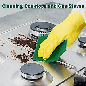 YoleShy 40 PCS Scouring Pad, Dish Scrubber Scouring Pads,4.5 x 6 inch Green Reusable Household Scrub Pads for Dishes, Kitchen Scrubbers & Metal Grills