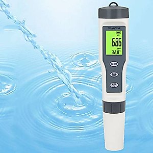 Water Quality Tester Tool, Wide Application ABS LCD Display Temp PH Meter Wide Test Range Backlight for Pool