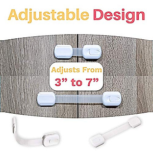 6-Pack Child Proof Locks for Cabinet Doors, Drawers, Fridge, Toilet Seat, Dishwasher, Trash Can, Cupboard - 3M - No Drilling - Child Safety Locks for Cabinets and Drawers - Baby Proofing Cabinet Lock