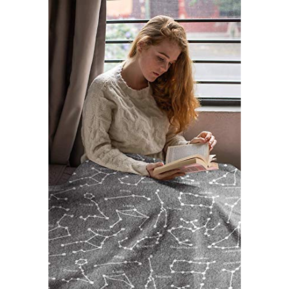 Constellation Blanket Glow in The Dark | Multiple Sizes | All Zodiac Horoscope Signs | Gift for Solar, Star, Astronomy, Astrology & Astronaut Lovers | Men, Women, Teen, Boys & Girls (60x50in)