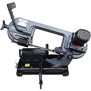 KAKA INDUSTRIAL BS-150 Portable Metal Cutting Bandsaw,5.9x5.5in Variable Speed Bandsaw,Angled Cut From 0-45 Degrees,Bench Band Saw 110V-60HZ-1PH