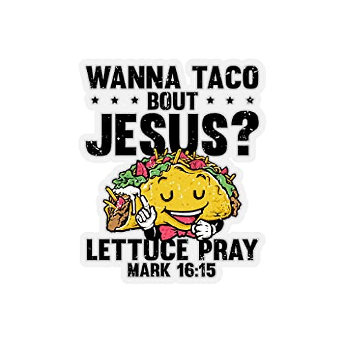 Teegarb Letter Blanket Sticker Decal Humorous Priesthood Enthrone Catholic Church Pastor Pun Hilarious Religion Stickers for Laptop Car 4" × 4" / White