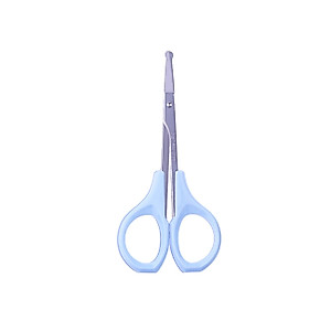 SHINING CROWN 4 Inches Premium Nose Hair Safety Scissors, Safety Blades with Rounded Tip for Trimming Kid's Nails, Facial Hair, Ear Hair, Eyebrow