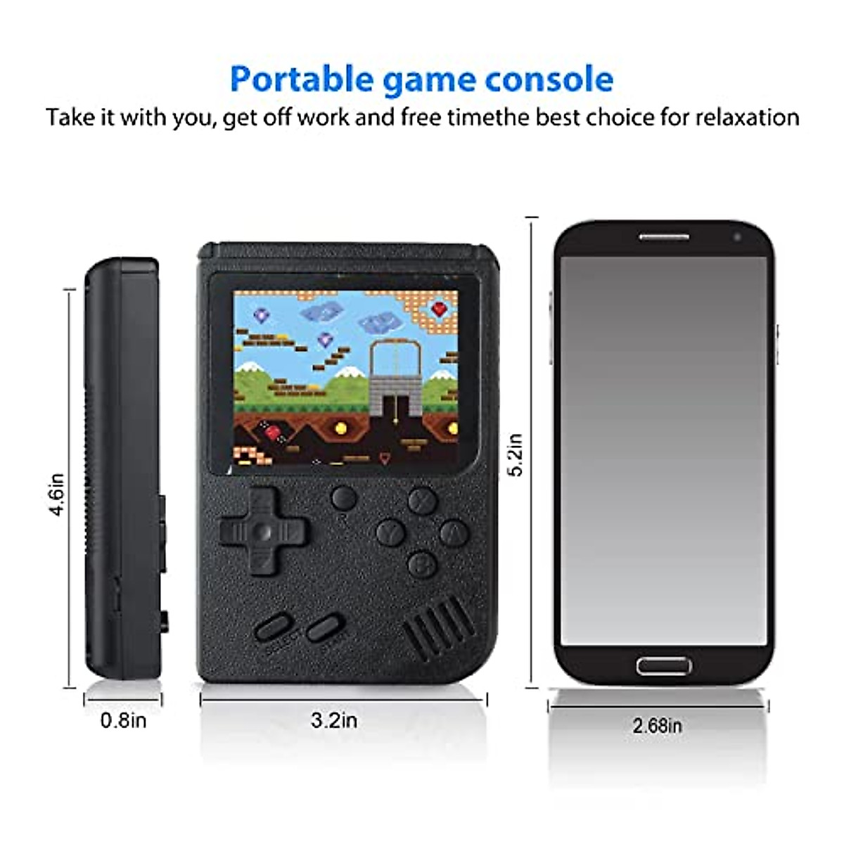 3 inch Handheld Game Consoles 400 IN 1 Retro Video Game Console 8 Bit Game Player Handheld Game Players Gamepads for Kids Gift