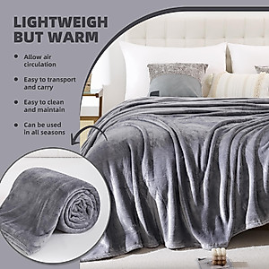 300GSM Luxury Soft Fleece Blanket King - Plush Fuzzy Cozy Lightweight King Size Blankets for Bed, Double Brushed Microfiber Blanket for Travel Camping Chair and Couch Sofa, 108x90 inches