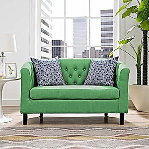 Modway Prospect Upholstered Contemporary Modern Loveseat In Kelly Green