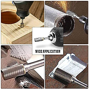 Carbide Rotary Burr Set - BIGOU 10PCS Double Cut Carving Burr Bits Tungsten Carbide 1/8" Shank 1/4" Grinding Head for DIY Carving Metal Polishing Engraving Drilling