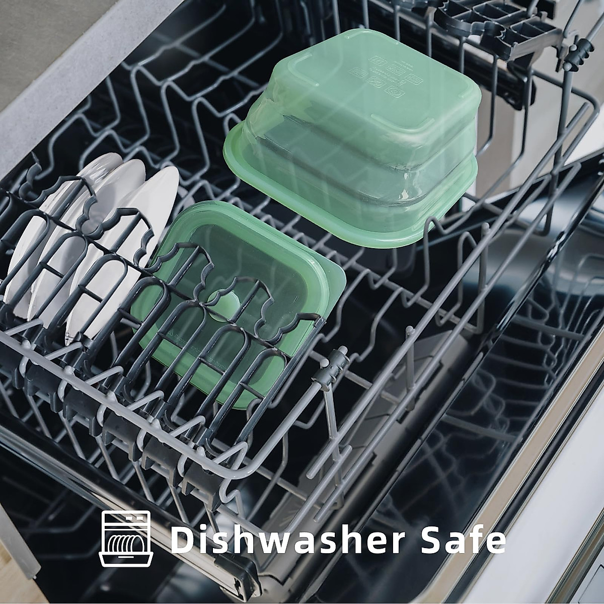 KVK 6 Pack Collapsible Food Storage Containers, Silicone Food Storage Containers With Lids, Green Reusable Collapsible Bowls For Camping, Outdoor Hiking Travel Storage and Mixing