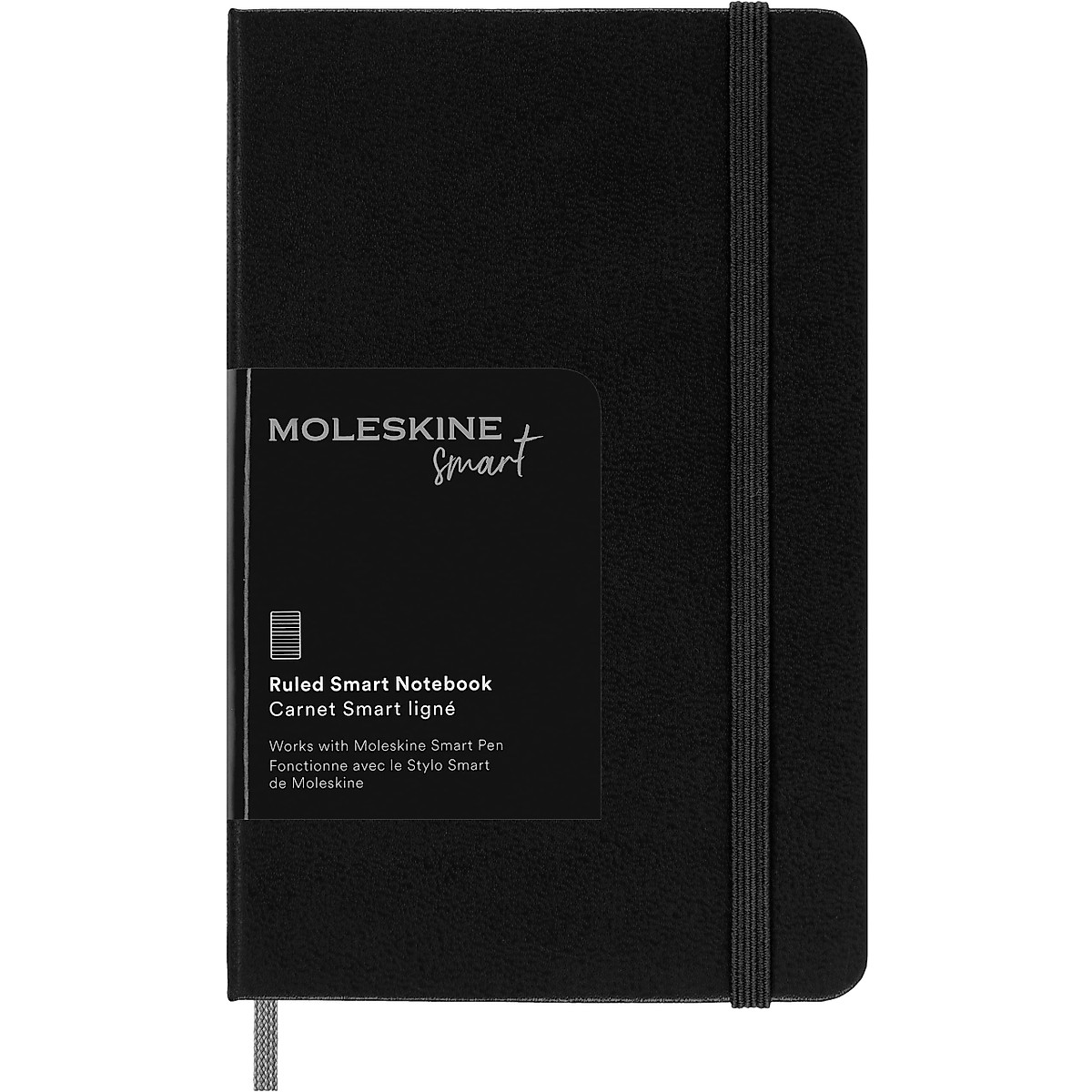 Moleskine Smart Notebook, Pocket, Ruled, Black, Hard Cover (3.5 x 5.5)