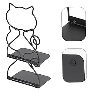 PLAFOPE 2pcs Metal Bookends Teenage Girl Books Metal Bookshelf File Book Stands Book Organizer Reading Book Stands Look at The Bookshelf Iron Metal Desktop Bookcase Desktop Book Holders