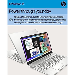 HP 2023 Newest 15.6" Laptop, AMD Ryzen 7 5700U (Beats i7-1265U), 16GB RAM, 512GB SSD, HD Micro-Edge Display, AMD Radeon Graphics, Thin & Portable, Wi-Fi 6, Bluetooth, Windows 11 Home, ‎Natural Silver