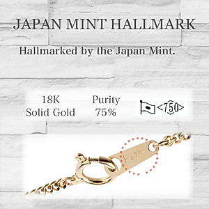 FAIRY CULLET 18k Solid Gold Necklace, 18k Yellow Gold Kihei Chain with Japan Mint mark 19.6 inches 5g Gold Necklace Jewelry for Woman and Men