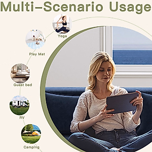 Luoxiao Folding Sofa Bed Queen with 2 Pillows, Foldable Sofa Bed for Travel, Camping, Guest, Futon Sleeper Chair Guest Bed with Breathable & Washable Cover, Convertible and Easy to Storage，NavyBlue