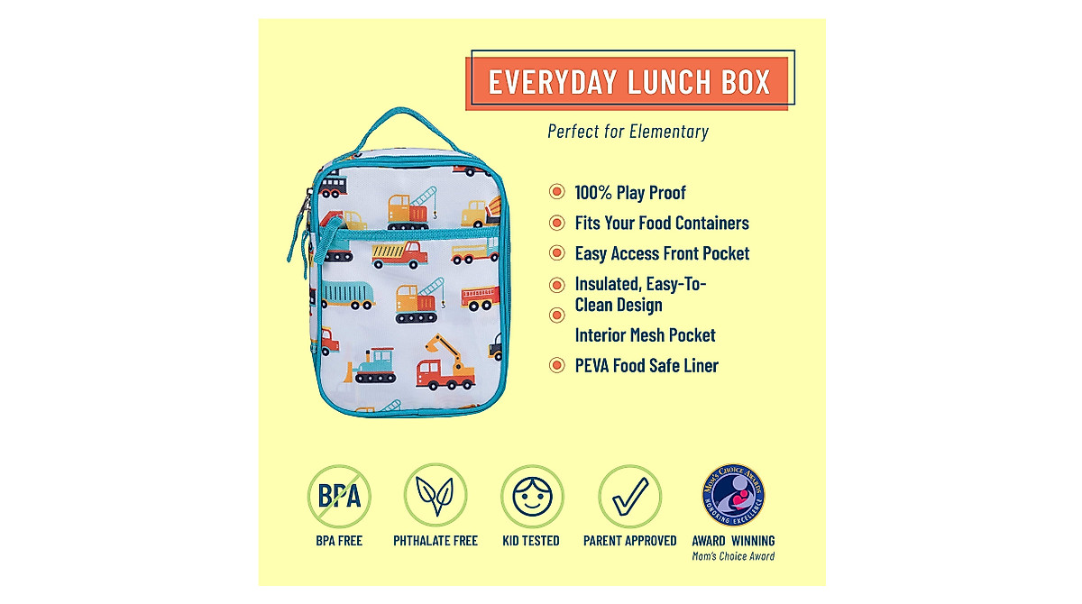 Wildkin Day2Day Backpack & Lunch Box Bundle for Kids - Modern Construction
