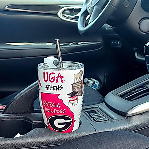 University of Georgia 30oz Stainless Steel 3D Icon Travel Mug– High Performance Double-Walled Thermos w/Convertible Lid & Straw – Insulated Decorative NCAA Beverage Tumbler – For Hot or Cold Drinks