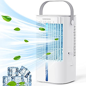 Portable Air Conditioner, 900ML Evaporative Air Cooler Fan with 2 Timer 2 Mist, Portable Air Cooler with 3 Speeds 7 Colors, Room Air Conditioner Portable for Room Office Car Camping