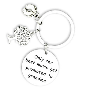 Kivosliviz Grandma to be Gifts Keychain Only The Best Moms Get Promoted to Grandma Key Chain Your Going to be a Grandma Keychain