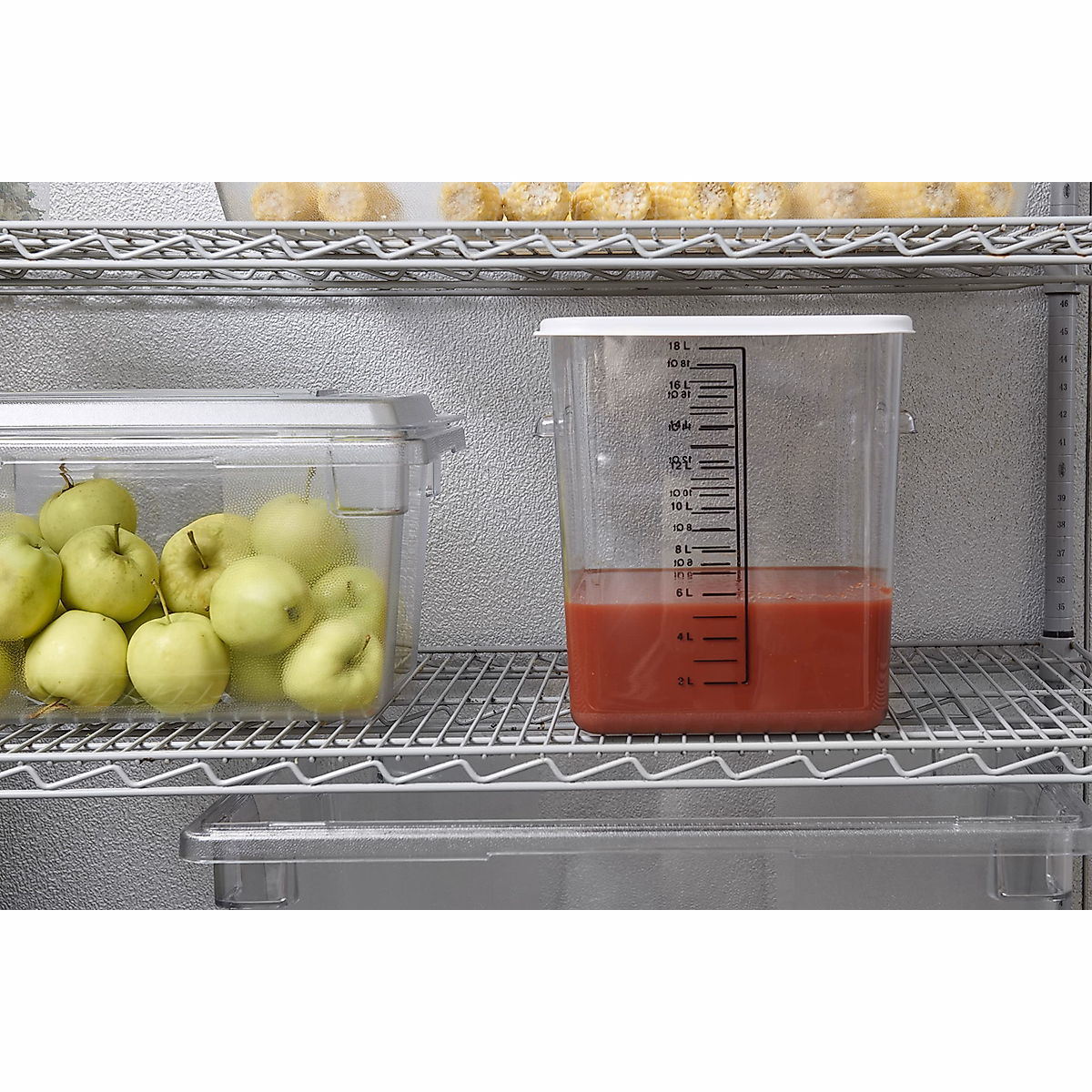 Rubbermaid Commercial Products 1815321 Food/Tote Box Storage Container with Lid, Plastic, Clear (Container and Lid)