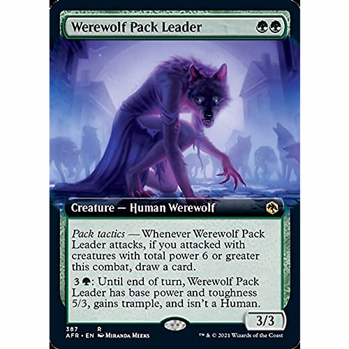 Magic: the Gathering - Werewolf Pack Leader (387) - Extended Art - Foil - Adventures in The Forgotten Realms