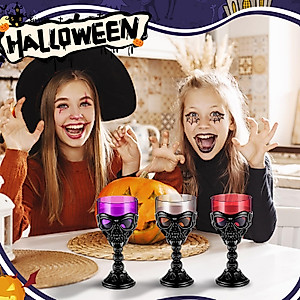 Teenyyou 12 Pcs Head Halloween Skull Goblet 12 oz Plastic Gothic Wine Cup Water Drinking Cup for Halloween Mug Party Design Bar Fancy Haunted Martini Home Drinking Ktv Store Carnival House Supplies