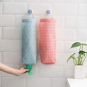 Plastic Bag Holder, Wall Mount Grocery Bag Dispenser Garbage Bag Organizer with Easy Access Top and Bottom Openings for Home Office Kitchen (Style1 Rectangle)