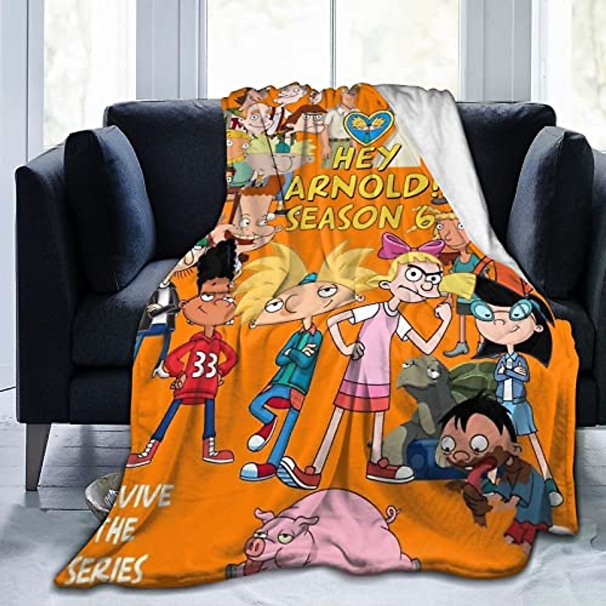 ORPJXIO Blanket Hey Anime Arnold! Throw Flannel Blanket Bed Blanket for Couch Sofa Bedroom Home Decor 50"x40"