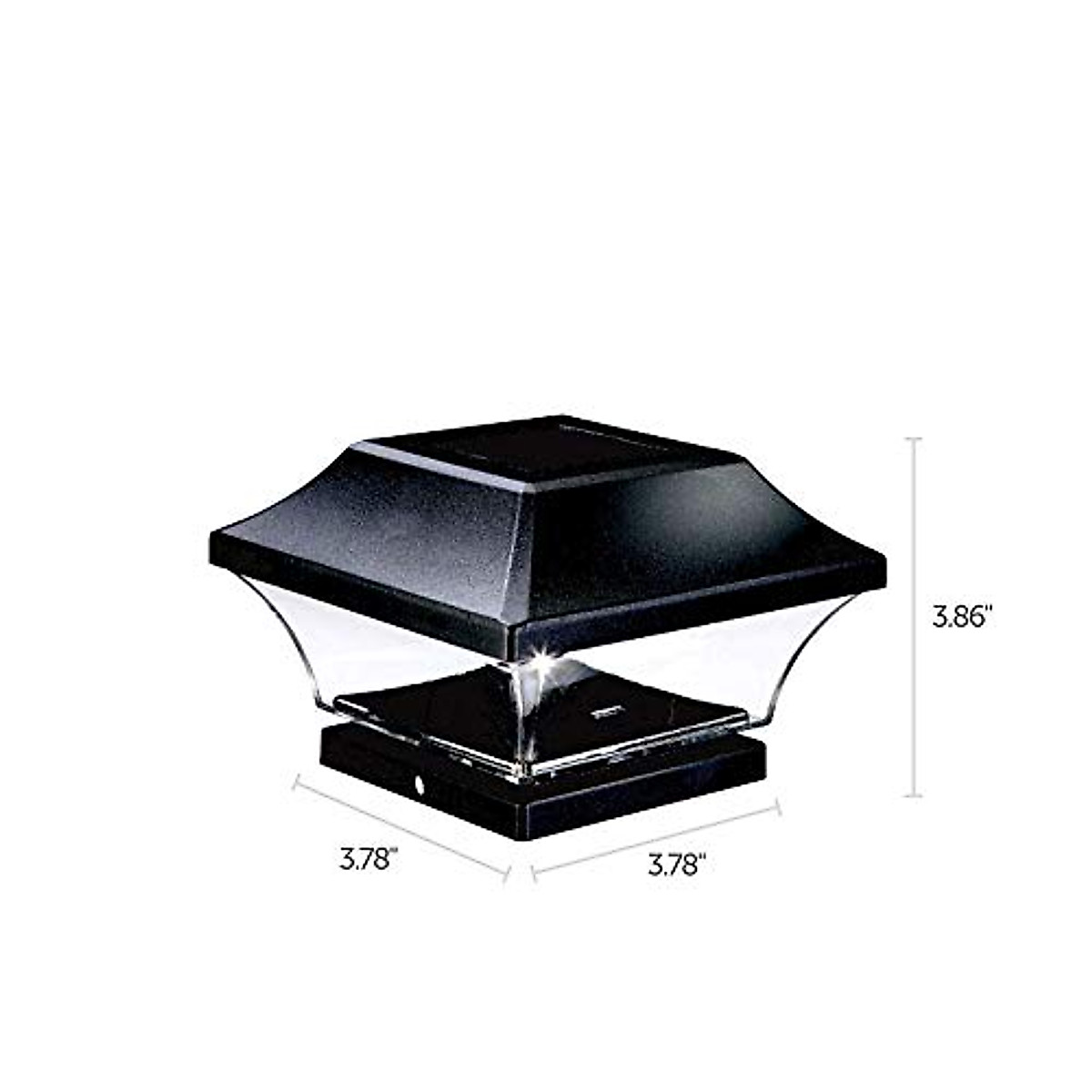 NOMA Solar Post Lights | Waterproof Outdoor Cap Lights for 4 x 4 Wooden, Deck, Patio, Garden, Decor or Fence | Warm White LED Lights, 8-Pack (Black)