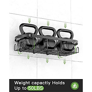 Uamector Shower Caddy, Adhesive Shower Shelves 3 Pack, Shower Organizer No Drilling, Rustproof Stainless Steel Soap Holder for Shower Wall, Wall Mounted Shower Shelf for Inside Shower, Black