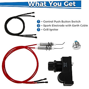 ETERMETA Grill Igniter, Spirit Ignitor Replacement, Push Button Control Switch Ignition with Sparkers for Gas Grill