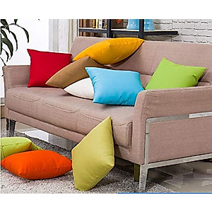 Augld 2Pack Outdoor/Indoor Throw Pillow Cover, Waterproof Solid Pillow Case Kiwi 12"x20"