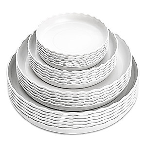 ZOOFOX 24 Pack Plastic Plant Saucer Drip Trays, Round Flower Plant Pot Saucer, Heavy Duty Plant Tray for Indoor Outdoor Flower Pots and Planters (6 Inch/ 8 Inch/ 10 Inch/ 12 Inch)