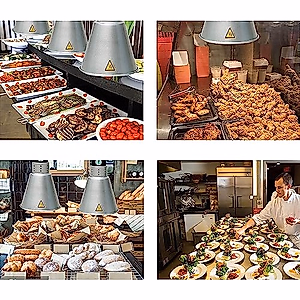 Food Warmer Lamp Food Heat Lamp with Bulb 250W Commercial Food Service Heat Lamps Catering190mm Food Heating Lamp Restaurant Hanging Chandelier (Green Bronze)