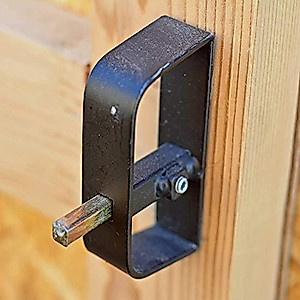 HauSun Shed Door Handle Lock Kit 4-1/2" L Handle with 2 Keys and 2 Screws, 4-1/2" Stem for Shed, Gate, Barn, Garage, Playhouse, Chicken Coop Door Lock and More, Black (L Handle)