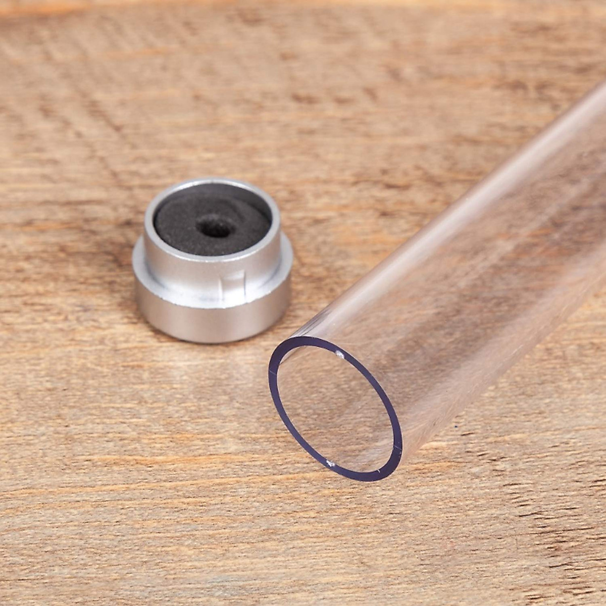 Coshar Transparent Acrylic Cylinder Tube Pen Cases Clear Tube Containers Small Storage Case for School Office Supplies (10pcs)