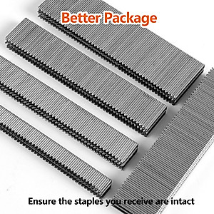 SITLDY 2000-Count 18 Gauge 1/4 Inch Narrow Crown Staples (1/2"+3/4"+1"+1-1/4"+1-1/2"), 400 per size, Heavy Duty Beveled Chiseled Pointed Galvanized, Assorted Size Project Pack