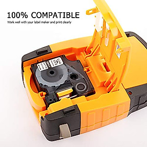 Oozmas Replacement for 18489 Dymo Rhino 3/4" White Flexible Nylon Tape Compatible with DYMO Rhino 5200 4200 5000 6000 Industrial Label Maker Refills a18489, Black on White, 3-Pack