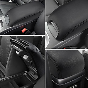 INTGET Center Console Cover for 2011-2020 Dodge Journey Accessories Leather Middle Armrest Cover Arm Rest Box Lid Protector Car Seat Box Cover for Dodge Journey