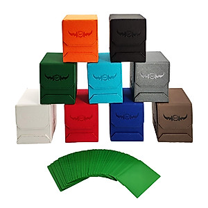 Zoopin Leather Deck Box -Blue for Collectible Cards-MTG,Yugioh,Pokeman,TES Legacy,Munchkins CCG Decks and Also Small Tokens or Dice- Hold 80 Sleeved Cards or 150 Naked Cards …
