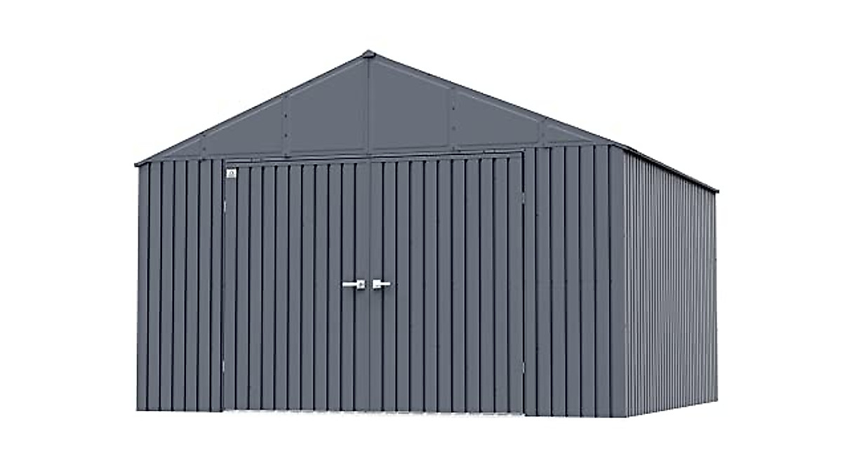 Arrow Shed Elite 12x12 Steel Storage Shed - Durable Lockable Anthracite