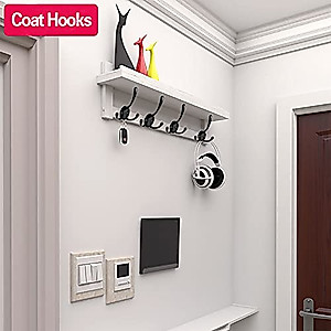 shelwe Wall Mounted Black Coat Hooks 5 Pack Heavy Duty Single Hook Decorative for Hanging Coats Backpack Towel Hat Robe Closet Bag Bathroom Kitchen Classroom