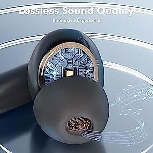 Wireless Earbuds Bluetooth Headphones 5.3, 50H Playtime Bluetooth Earbuds Built in Noise Cancellation Mic with LED Digital Display Charging Case, IPX7 Waterproof Ear Buds for iPhone Android (Black)