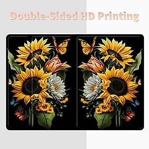 Sunflowers Butterfly Case Compatible with Amazon Fire HD 10 10.1-Inch Tablet (7th Generation and 9th Generation,2017 and 2019 Release), Smart Folding Stand Cover with Auto Wake/Sleep