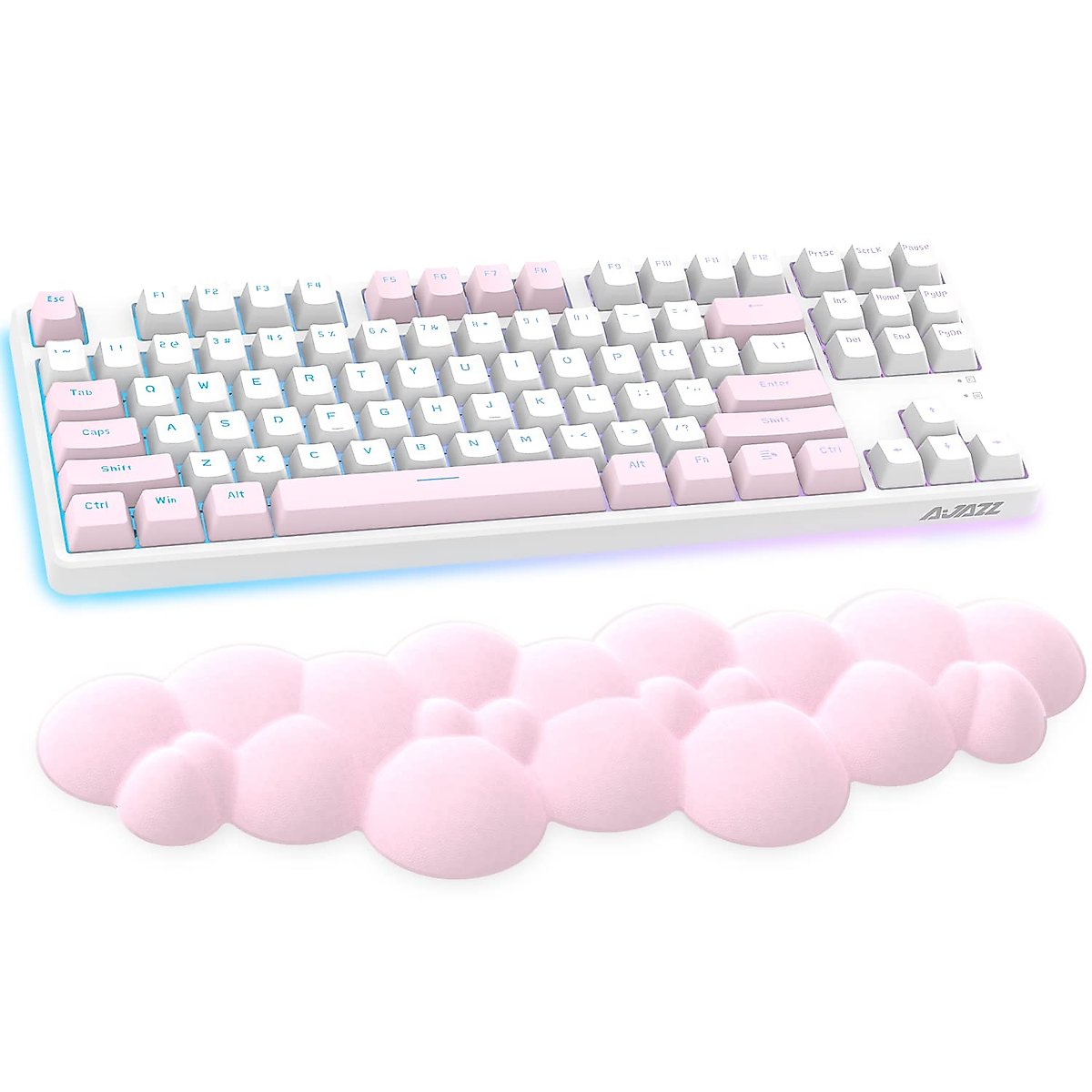 ATTACK SHARK Gaming Keyboard Wrist Rest Pad,Memory Foam Keyboard Palm Rest, Ergonomic Hand Rest,Wrist Rest for Computer Keyboard,Laptop,Mac,Lightweight for Easy Typing Pain Relief-Pink