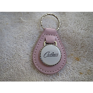 1960's 1970's ERA CUTLASS EMBLEM LOGO LEATHER KEYCHAIN - PINK