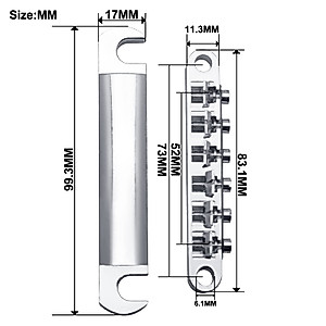 SAPHUE A Set of String Saddle Tune-O-Matic Bridge and Tailpiece with Studs for GB LP Style Electric Guitar (Chrome)