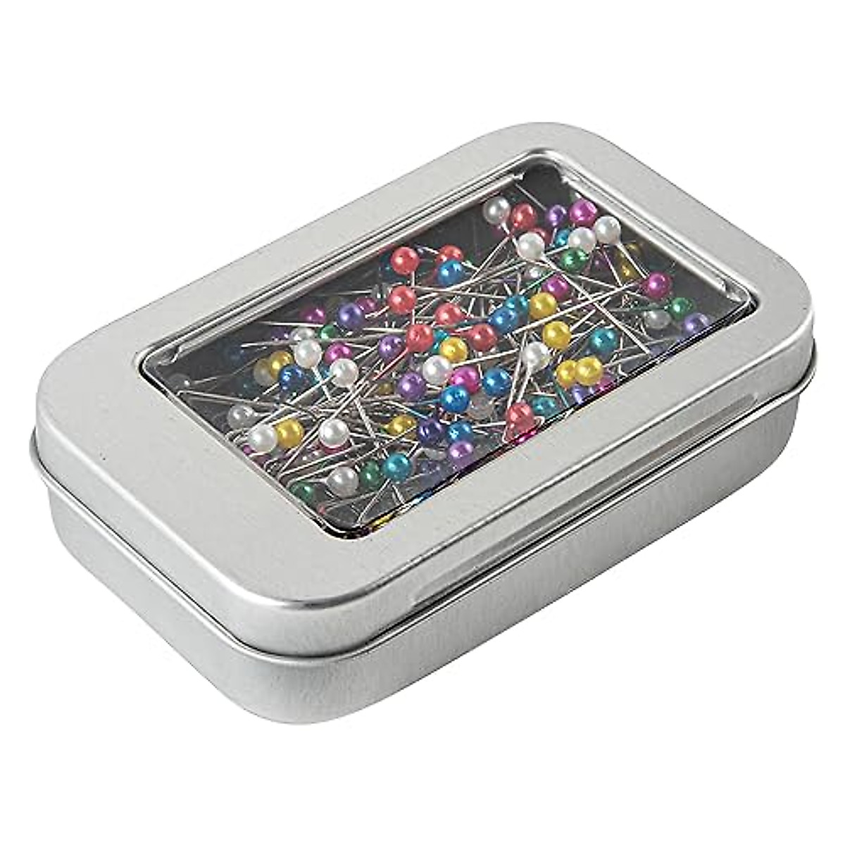 Restaurantware RW Base 4.5 Ounce Rectangular Tin Containers 10 Durable Tin Boxes With Lids - Clear Window Lids Rounded Edges Silver Tin Storage Containers Customizable Fits Mints Or Pills